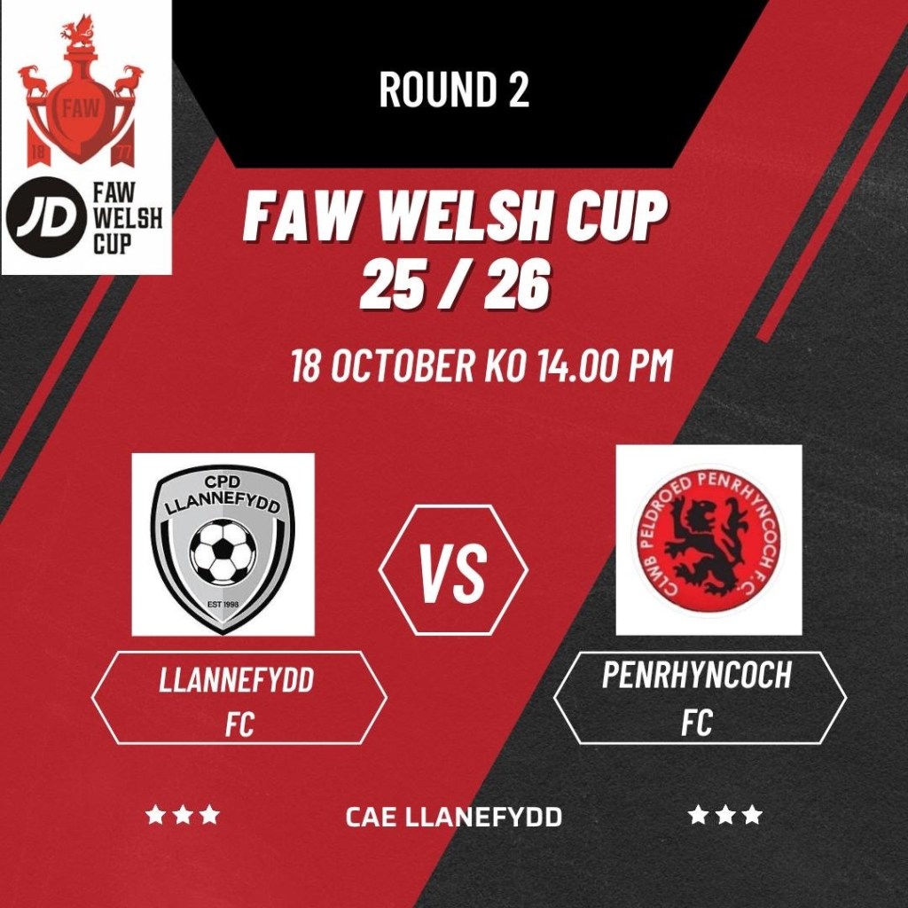Llanefydd v Penrhyncoch FC – Welsh Cup – Penrhyncoch FC
